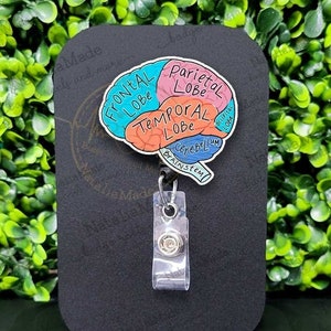 Anatomical Brain Diagram Retractable Badge Reel, Neurology Neuro ICU ...
