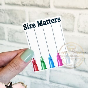 Size Matters Waterproof Vinyl Sticker - 2.7"x 2.2" - Laptop Water ...