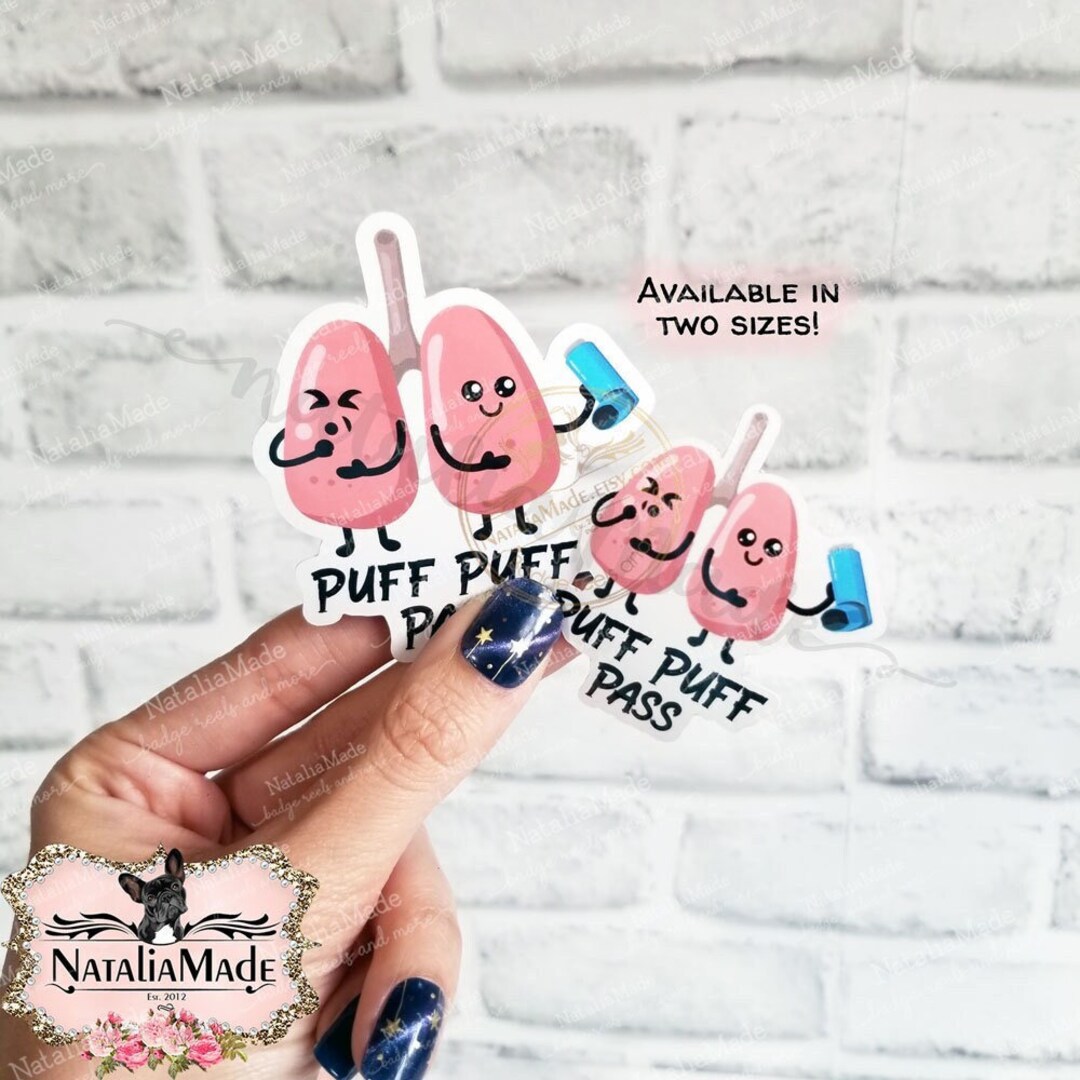 Lungs Puff Puff Pass Waterproof Vinyl Sticker, Respiratory Therapist ...