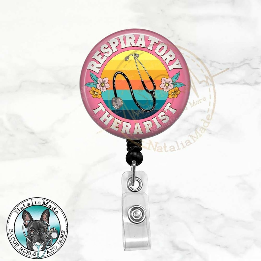 Retro Respiratory Therapist Badge Reel, RT RRT Badge Clip, Respiratory ...