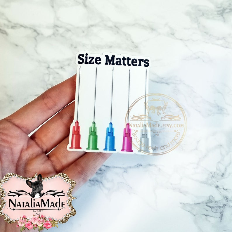 Size Matters Waterproof Vinyl Sticker - 2.7"x 2.2" - Laptop Water ...