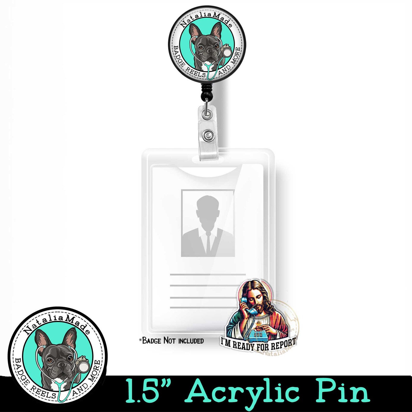 Ready for Report Jesus Acrylic Pin, 1.5" Funny Nursing Pin, Funny Jesus ...