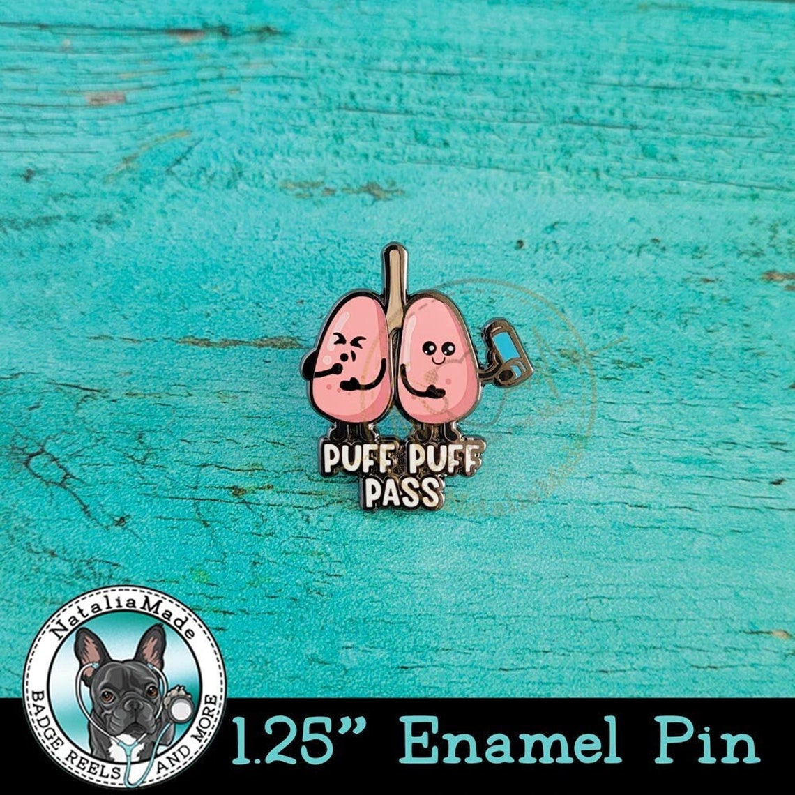 Puff Puff Pass Enamel Pin 1.25 Cute Lungs Pin - Etsy