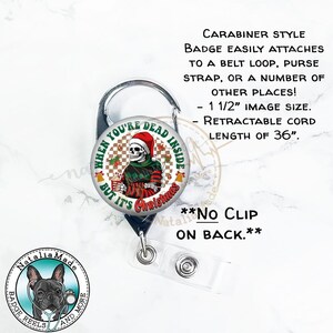 Dead Inside but It's Christmas Retractable Badge Reel - Etsy