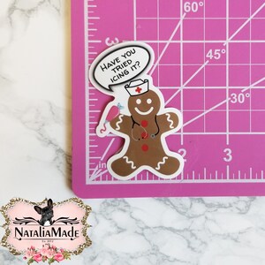 Cute Gingerbread Nurse Waterproof Vinyl Sticker 2 X 3 Christmas Sticker ...