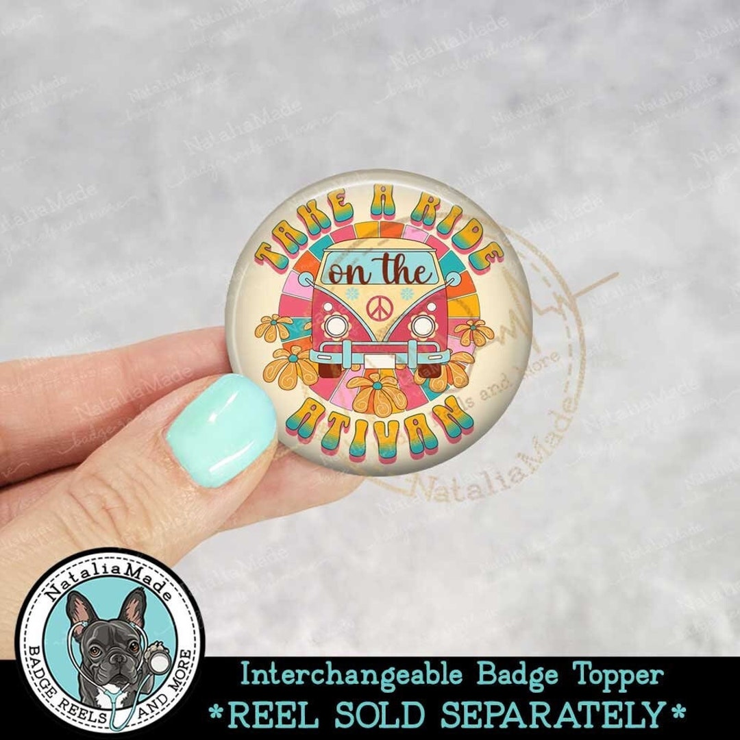 Interchangeable Badge Topper 1.75 Take A Ride Funny Swappable ID Badge ...