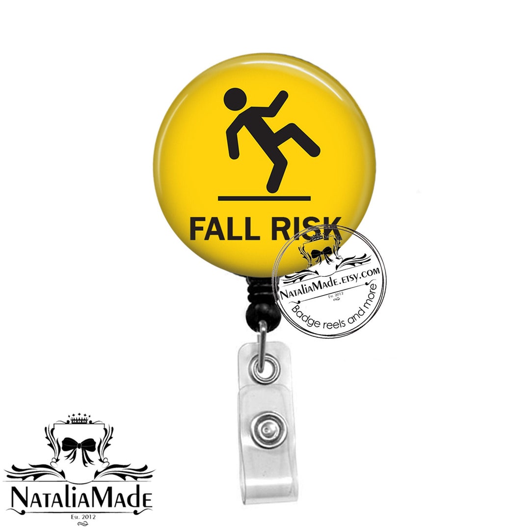 Fall Risk Badge Reel - Retractable Badge Holder - Stethoscope ID Tag ...