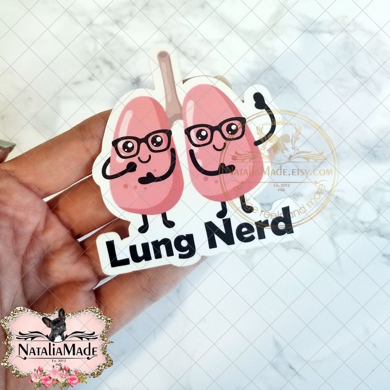 Lung Nerd Waterproof Vinyl Sticker, Respiratory Therapist Sticker Decal ...