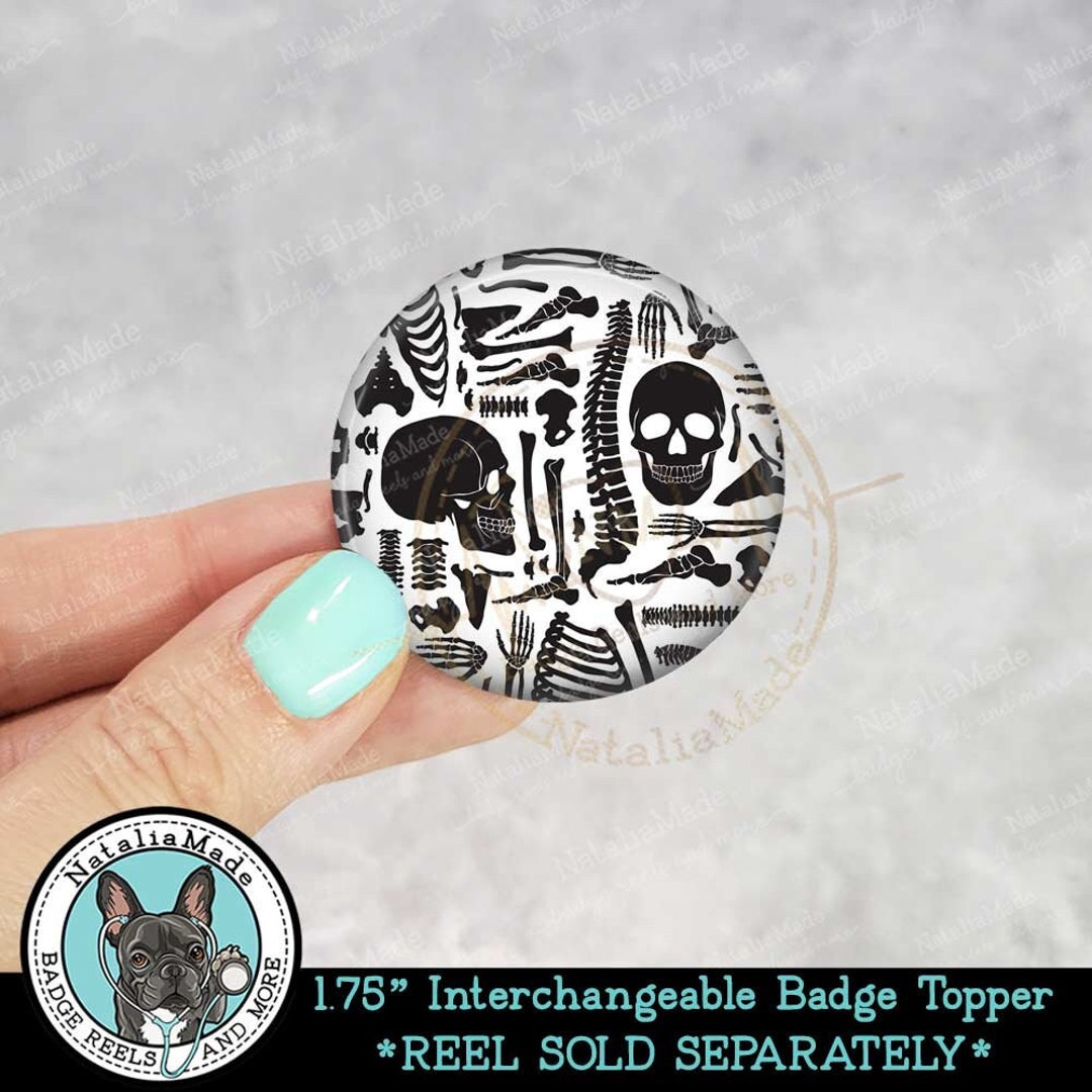 Skeleton Bones Interchangeable Badge Topper, Rad Tech XRAY Swappable ID ...