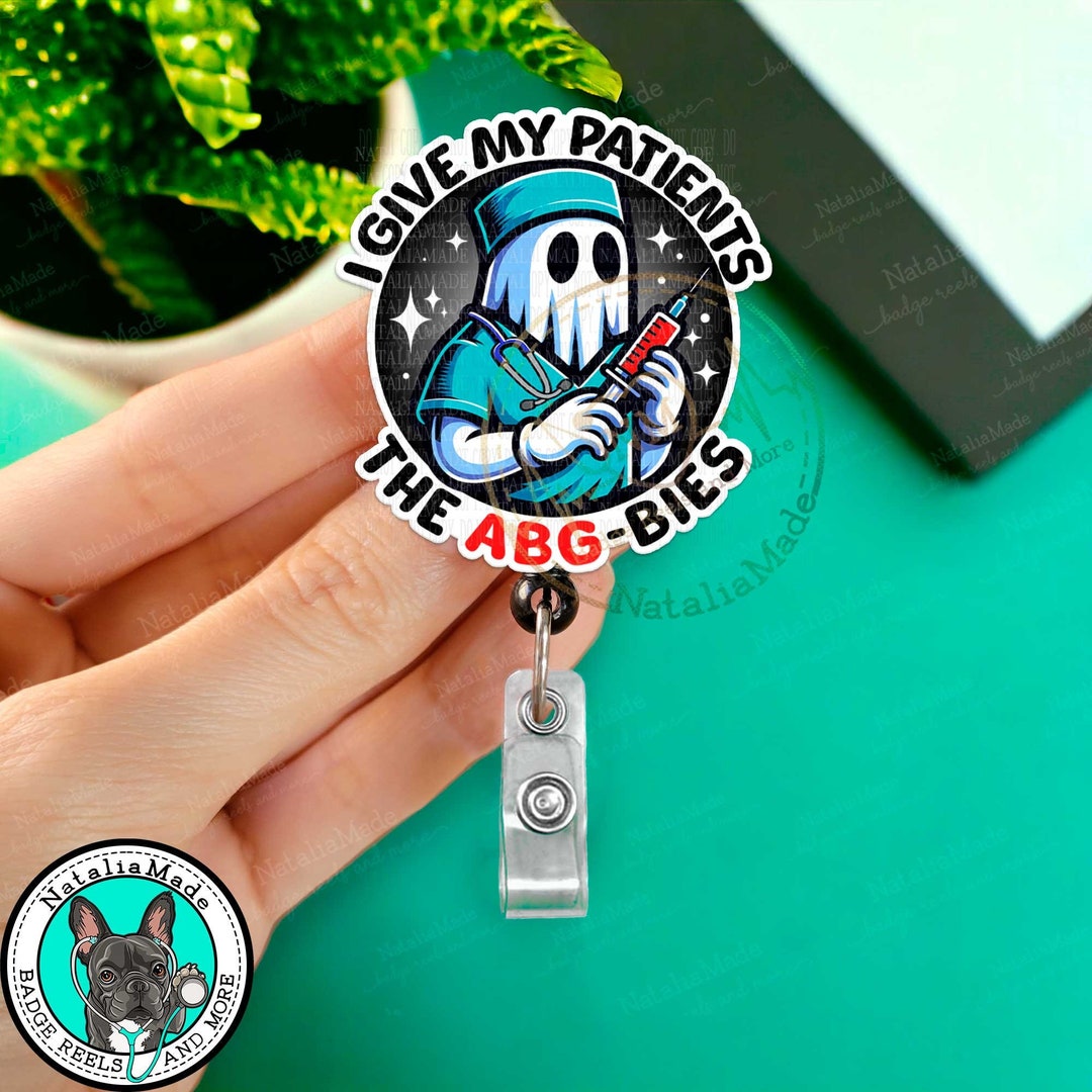 Funny Respiratory Therapist Retractable Badge Reel, Ghost ABG RRT ...