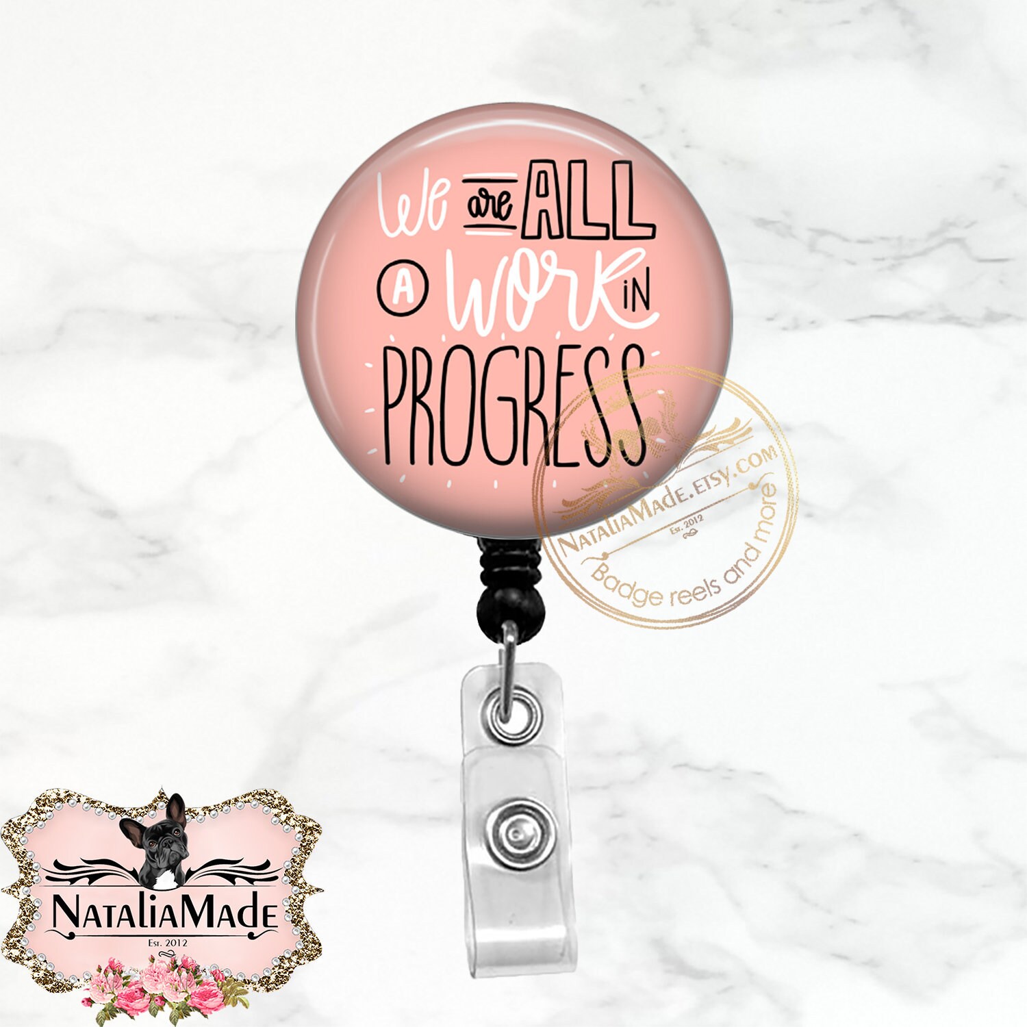 Work in Progress Badge Reel Retractable 1.5 Badge | Etsy