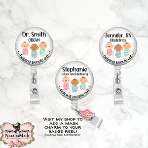 Personalized Obstetrics OB Nurse Badge Reel Retractable ID Badge Holder ...