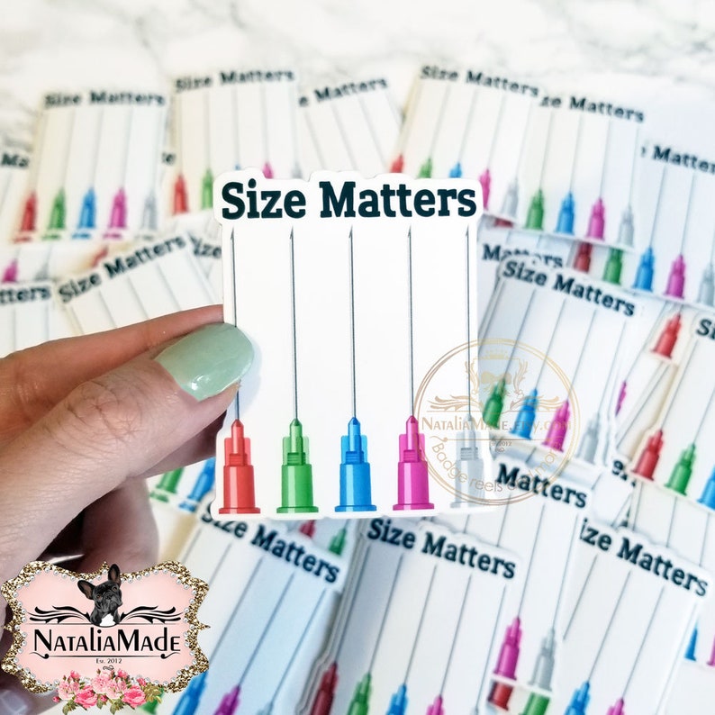 Size Matters Waterproof Vinyl Sticker - 2.7"x 2.2" - Laptop Water ...