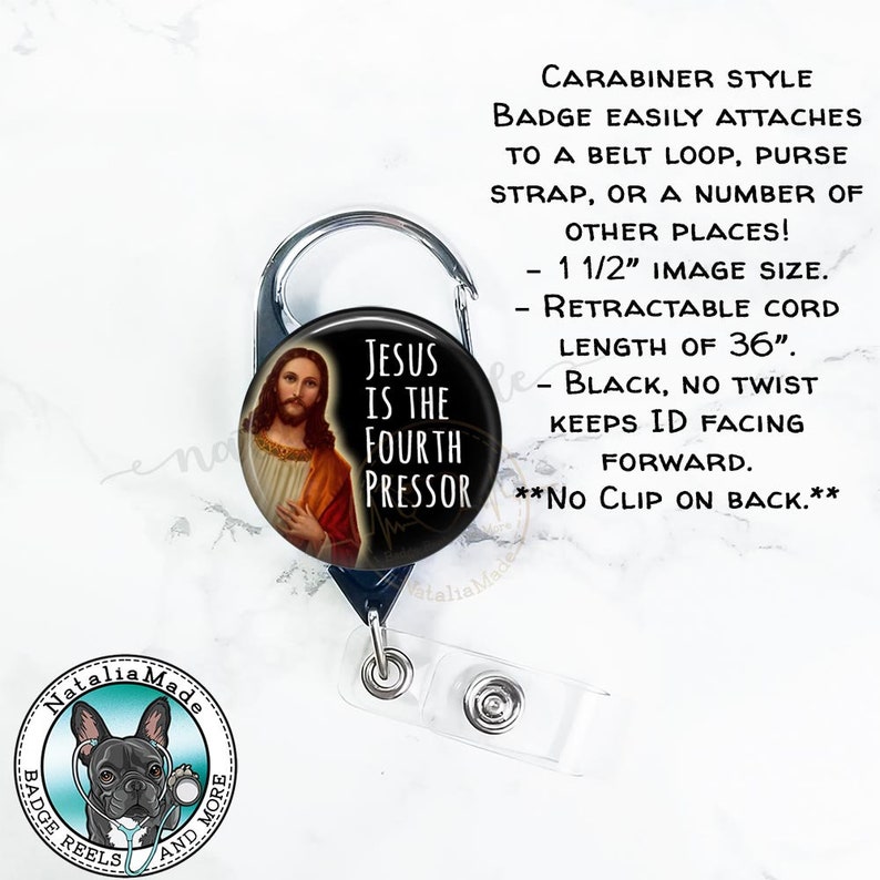 Jesus is the Fourth Pressor Badge Reel 1.5 Retractable - Etsy