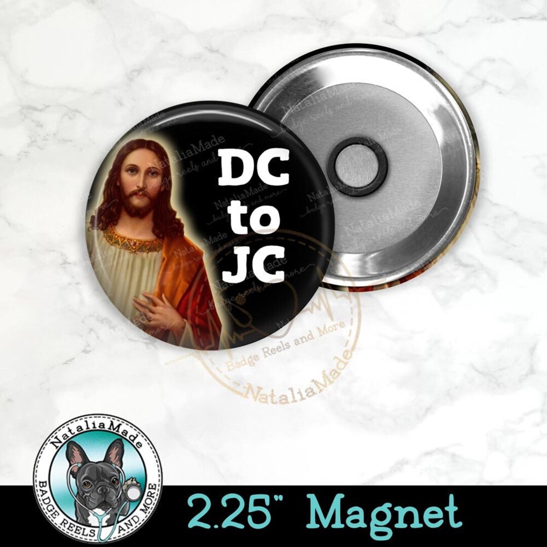 Locker Magnet, DC to JC Jesus Magnet, Funny Snarky Refrigerator Magnets ...