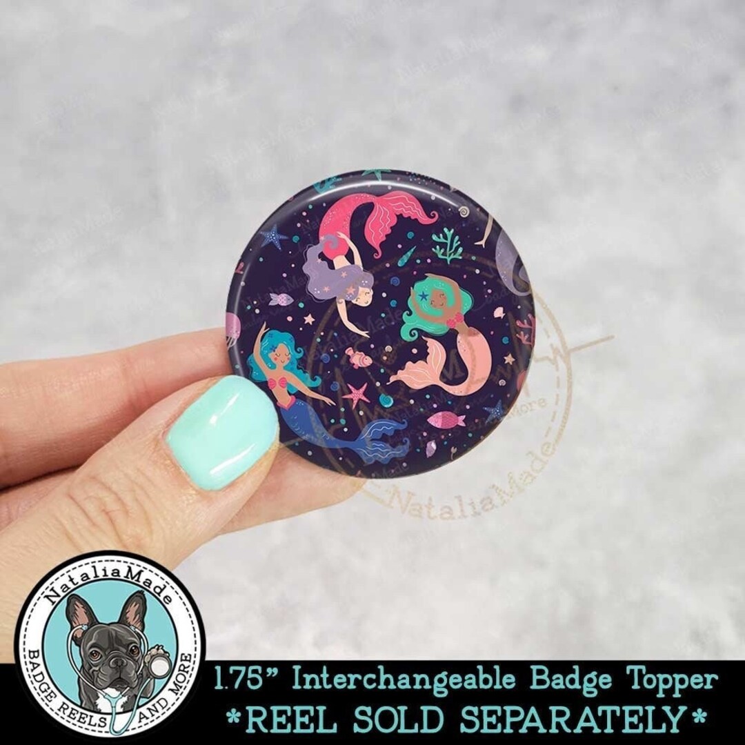 Interchangeable Badge Topper Mermaids Swappable ID Badge Topper, Badge ...