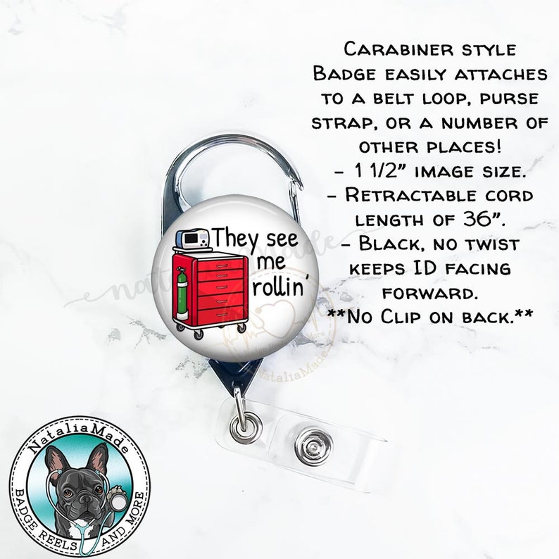 Funny Crash Cart Badge Reel They See Me Rolling Badge Pull - Etsy