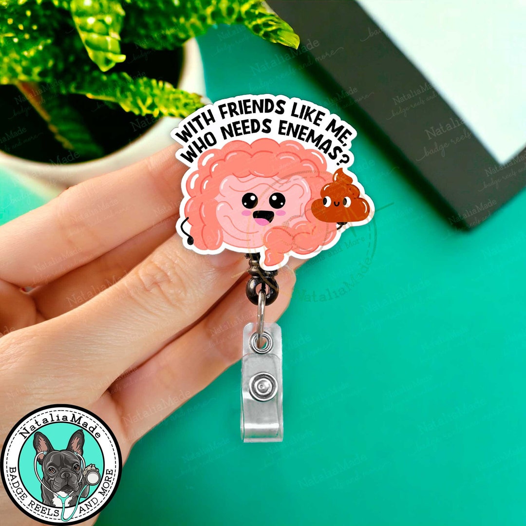 Funny GI Retractable Badge Reel - Colorectal, GI Nurse Intestines Badge ...