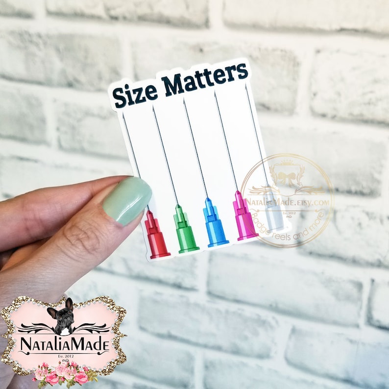 Size Matters Waterproof Vinyl Sticker - 2.7"x 2.2" - Laptop Water ...