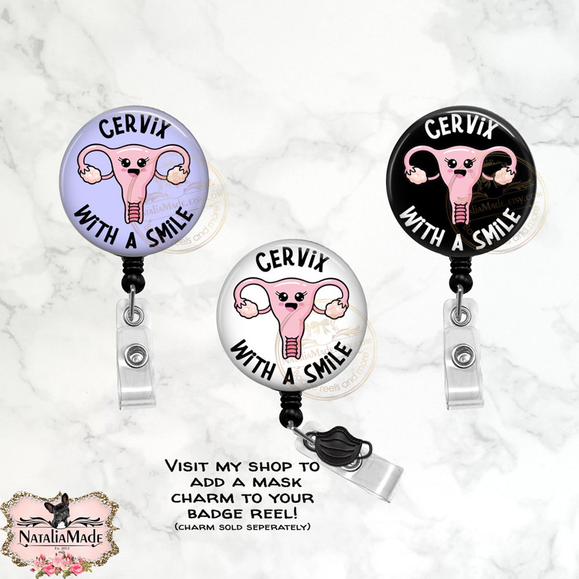 Cervix With A Smile Funny OBGYN OB Nurse Badge Reel 1.5 - Etsy