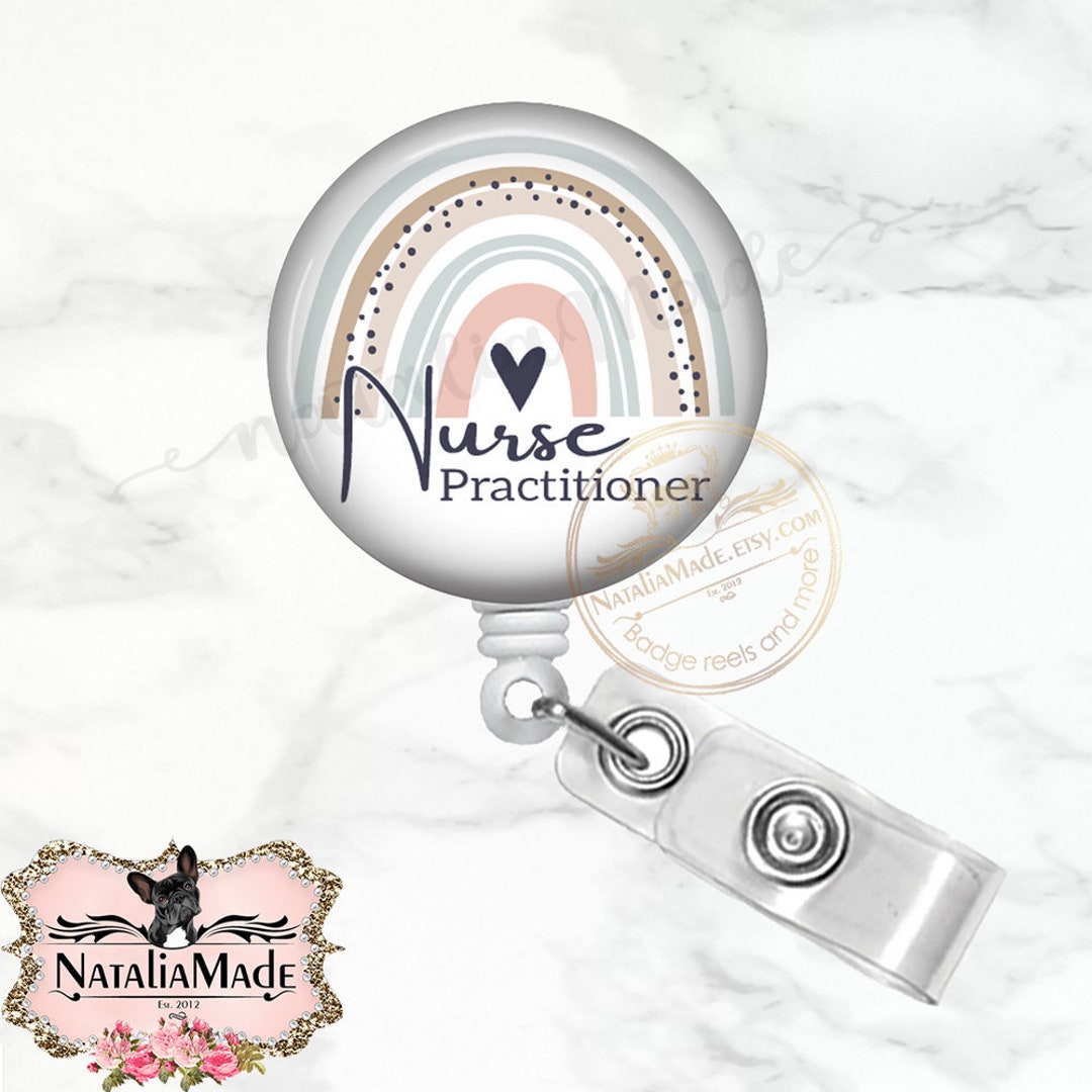 Nurse Practitioner Rainbow Badge Reel, Retractable Badge Holder, NP ID ...