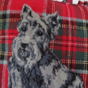 Scottish Terrier/scottie and Tartan Needlepoint Pillow..18 X 18 - Etsy