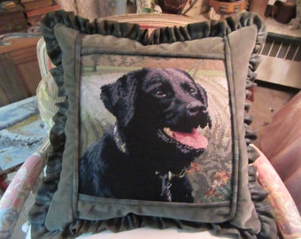 Black Lab Pillow - Etsy