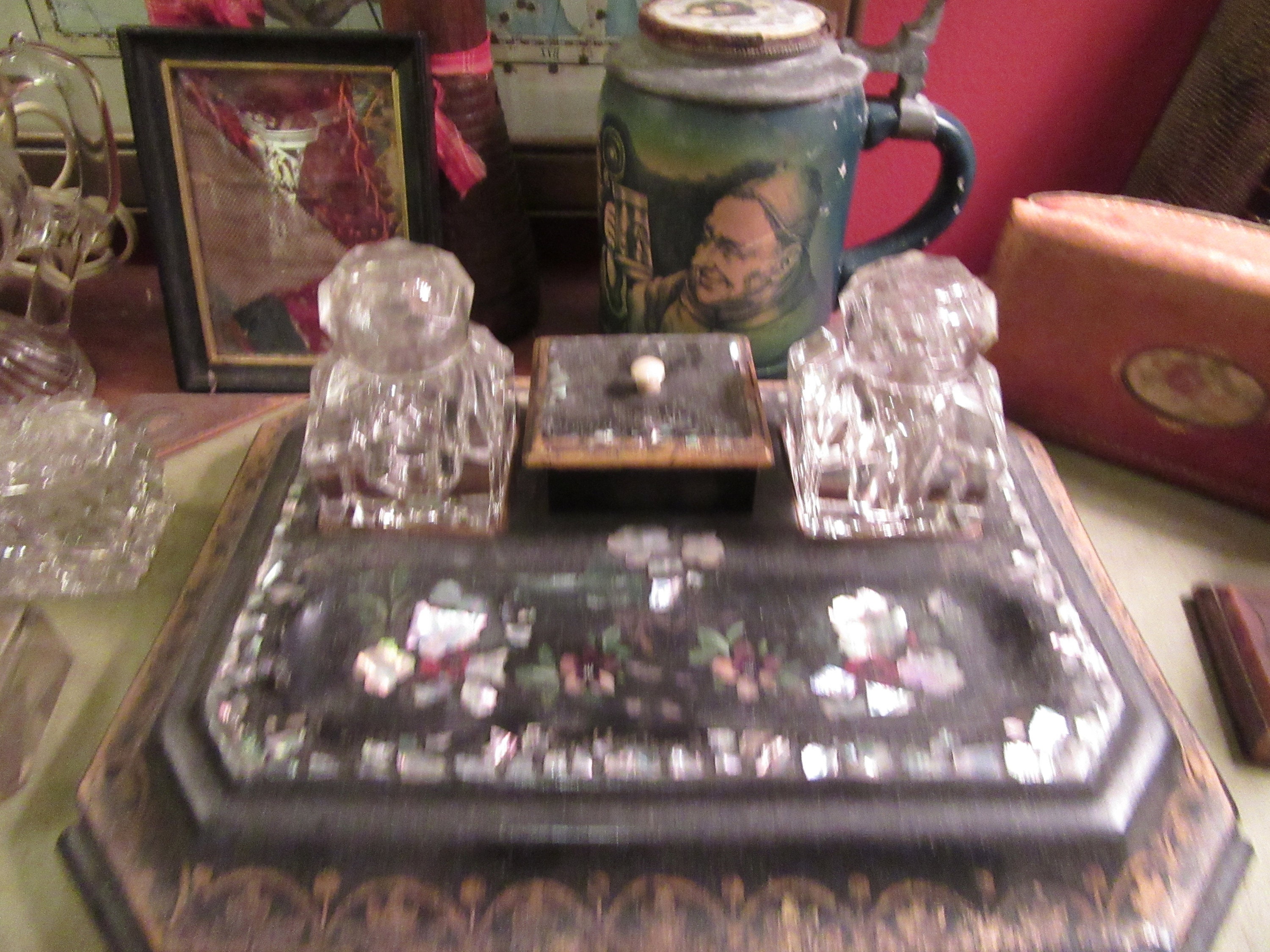 19th C. Antique Ink Stand Japanned Victorian Papier Mache Ink - Etsy