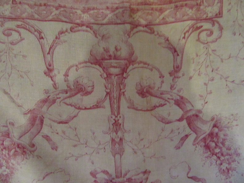 Antique French Toile Linen Drapes..pair Plus Valance - Etsy