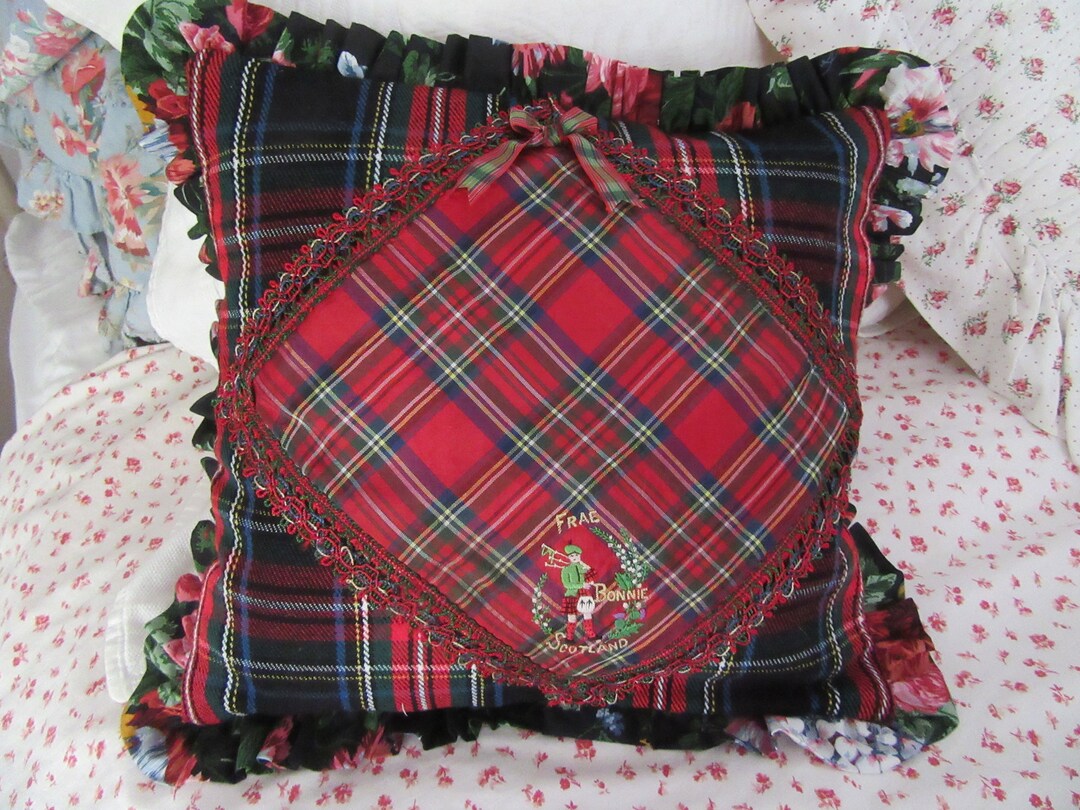 13" X 13" Antique Scottish Tartan Pillow - Etsy