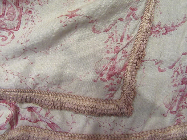 Antique French Toile Linen Drapes..pair Plus Valance - Etsy