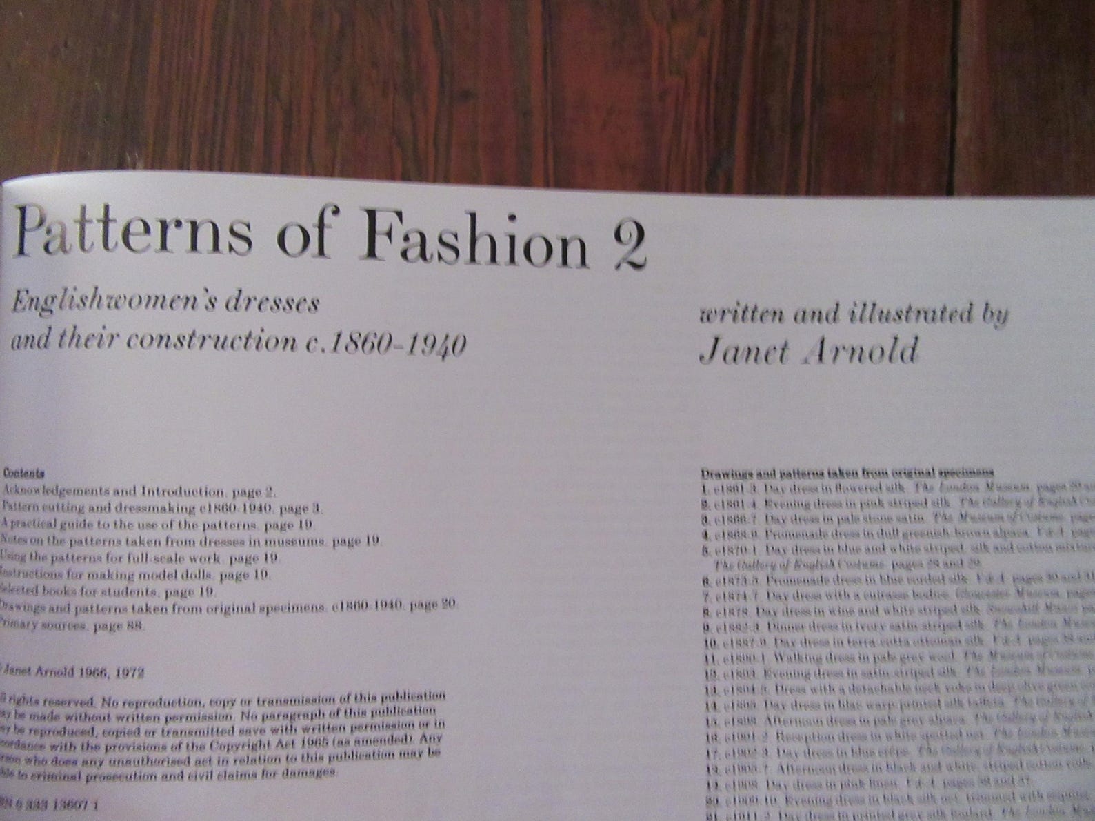 3 Books of "patterns of Fashion,"....written and Illustrated by Janet ...