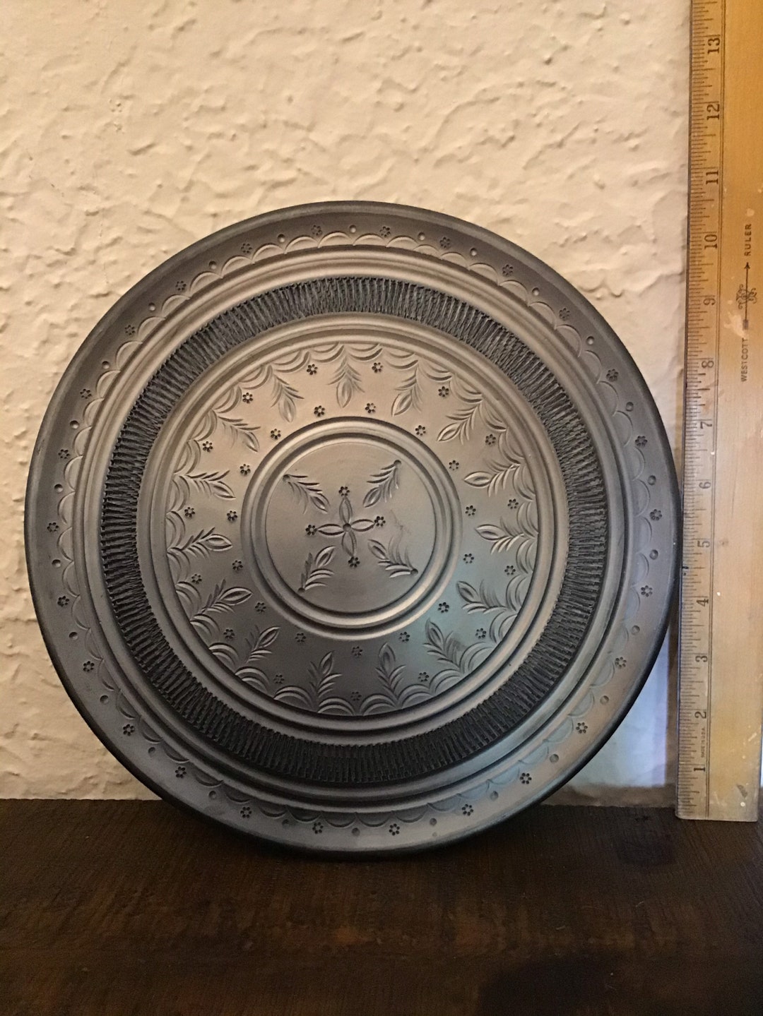 Black Pottery Plate Molelos Portugal Signed - Etsy