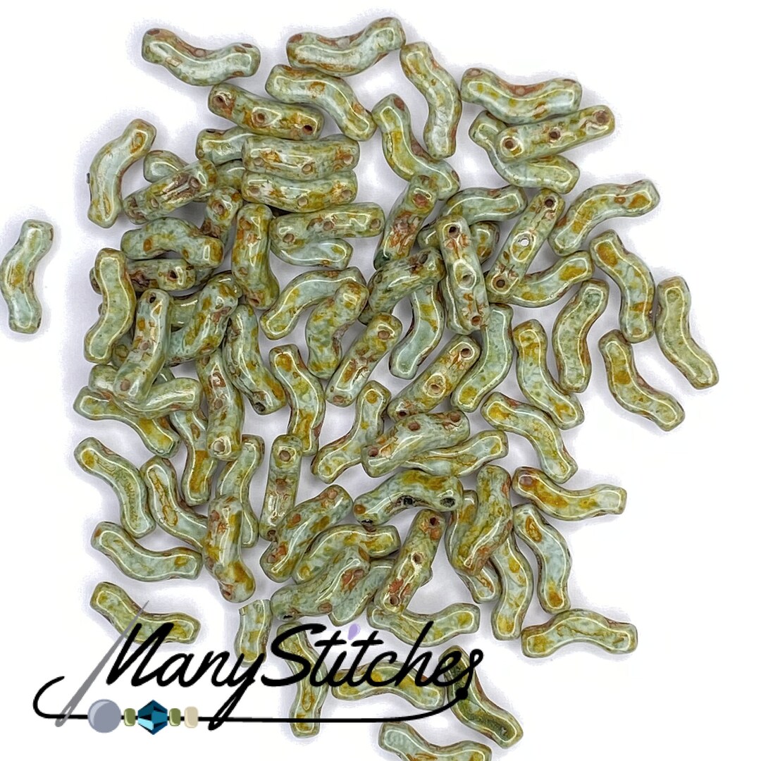 Cardamom 3x12mm 3-hole Bridge Bead - 35 Beads - Etsy