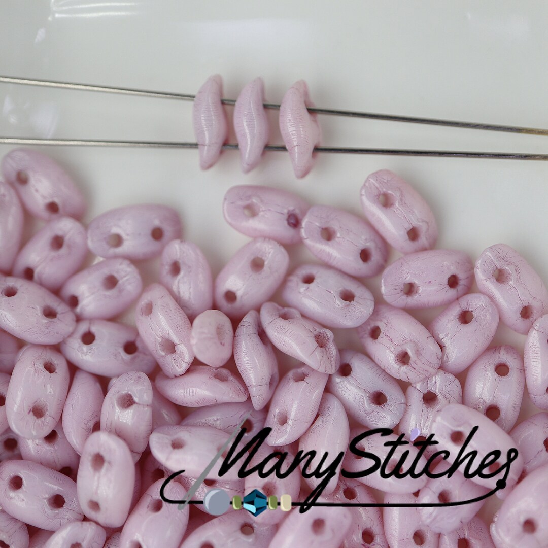 Chalk Lila Luster, 3x7mm, 2-hole Wave Bead - 11g (approx 140-150pcs ...