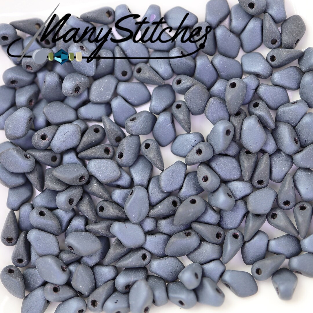 Jet Blue Hematite Full Matted, Gekko Bead, 3x5mm - 8g. - Etsy
