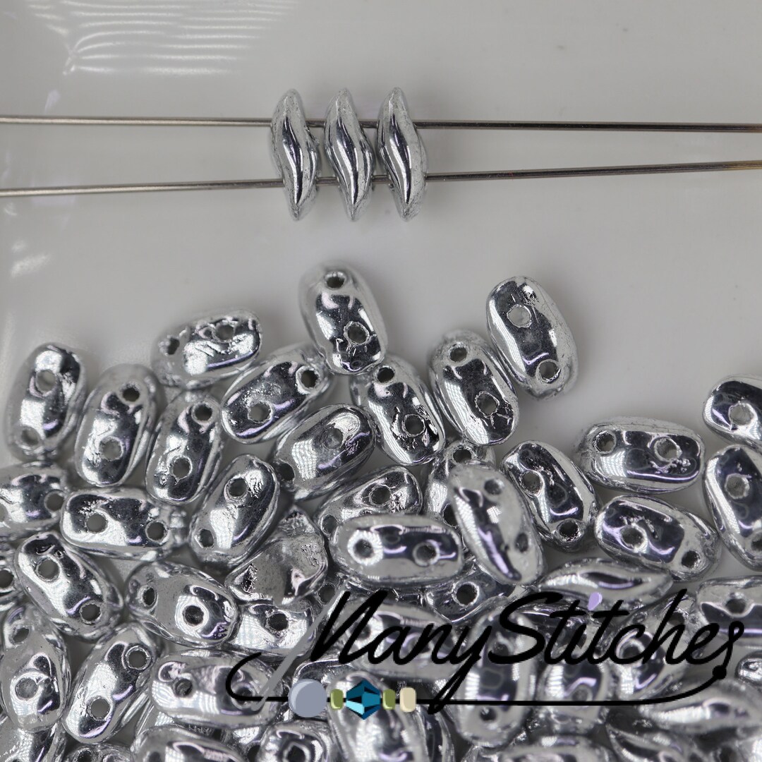 Crystal Full Labrador, 3x7mm, 2-hole Wave Bead 11g approx 135-145pcs ...