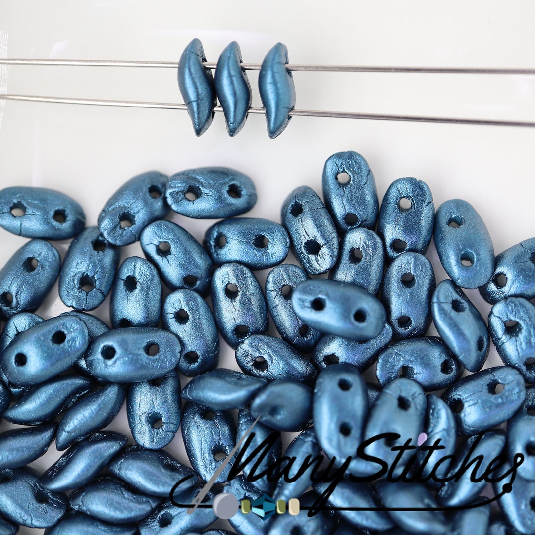 Pastel Petrol, 3x7mm, 2-hole Wave Bead - 11g (approx 140-150pcs.) - Etsy