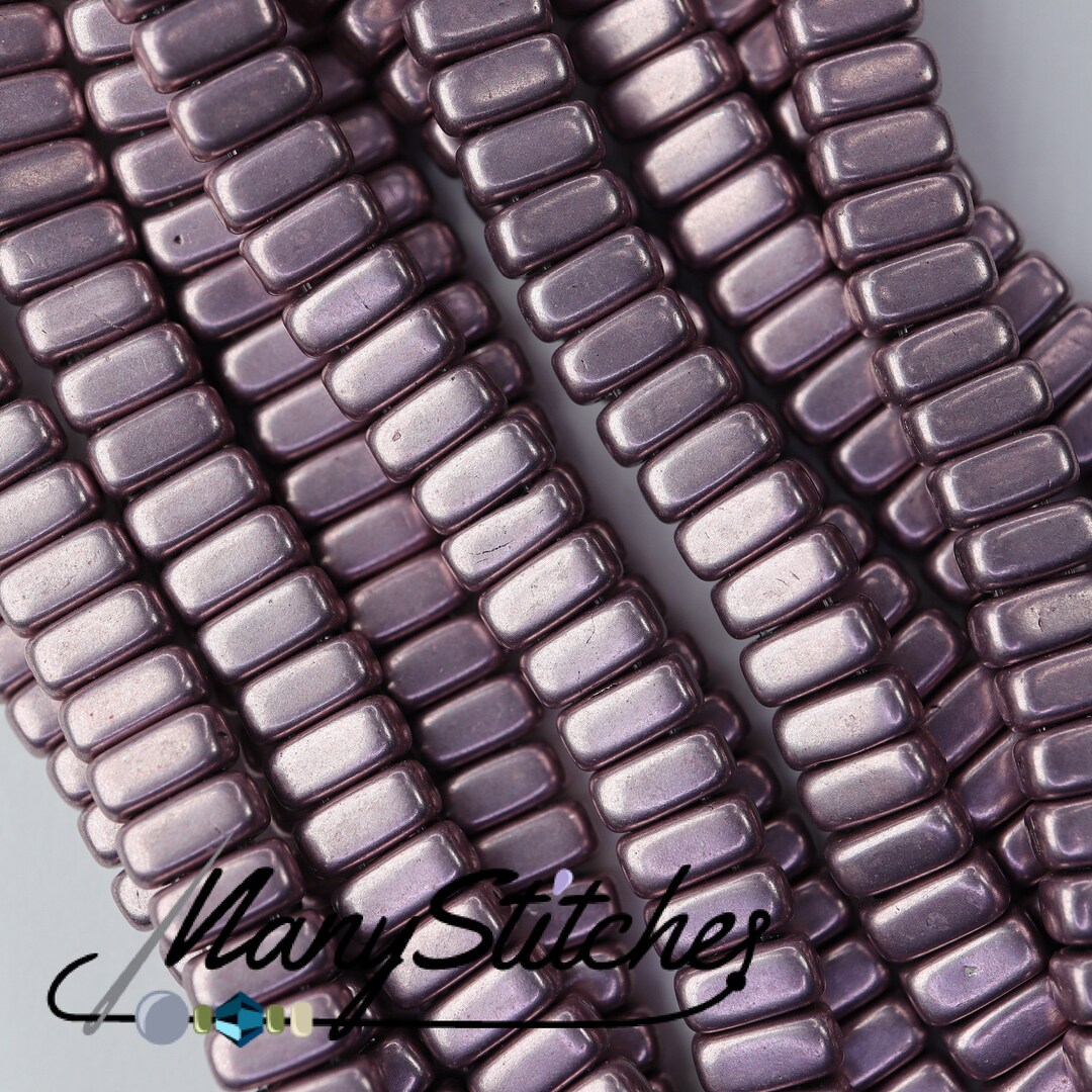 Color Trends Sueded Gold Blackened Pearl, 2-hole Czechmates Brick Beads ...
