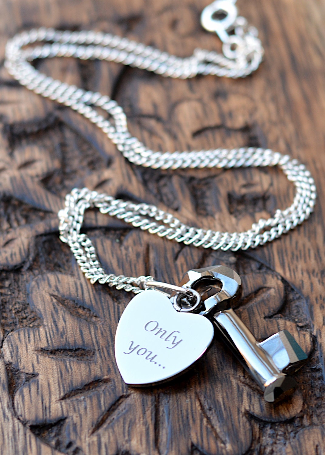 Key to My Heart Pendant Necklace With Swarovski Key and - Etsy