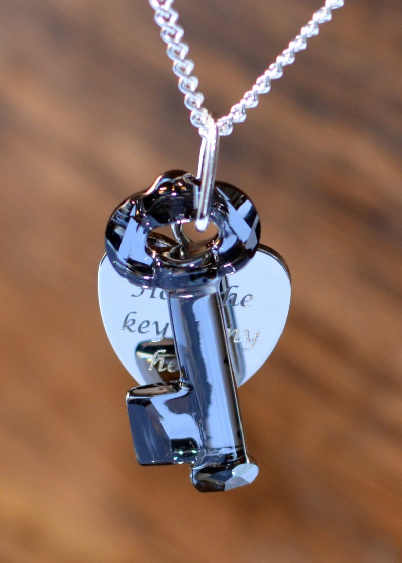 Key to My Heart Pendant Necklace With Swarovski Key and - Etsy