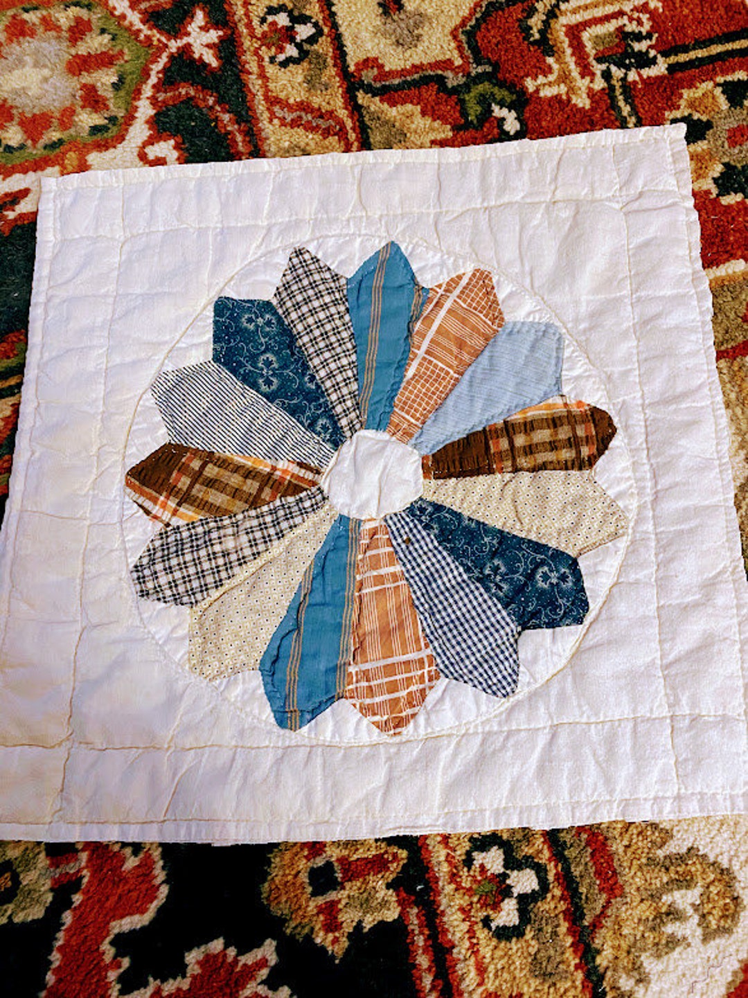 Handmade Vintage Cutter Quilt Piece .cotton Quilt . Slow Stitching ...