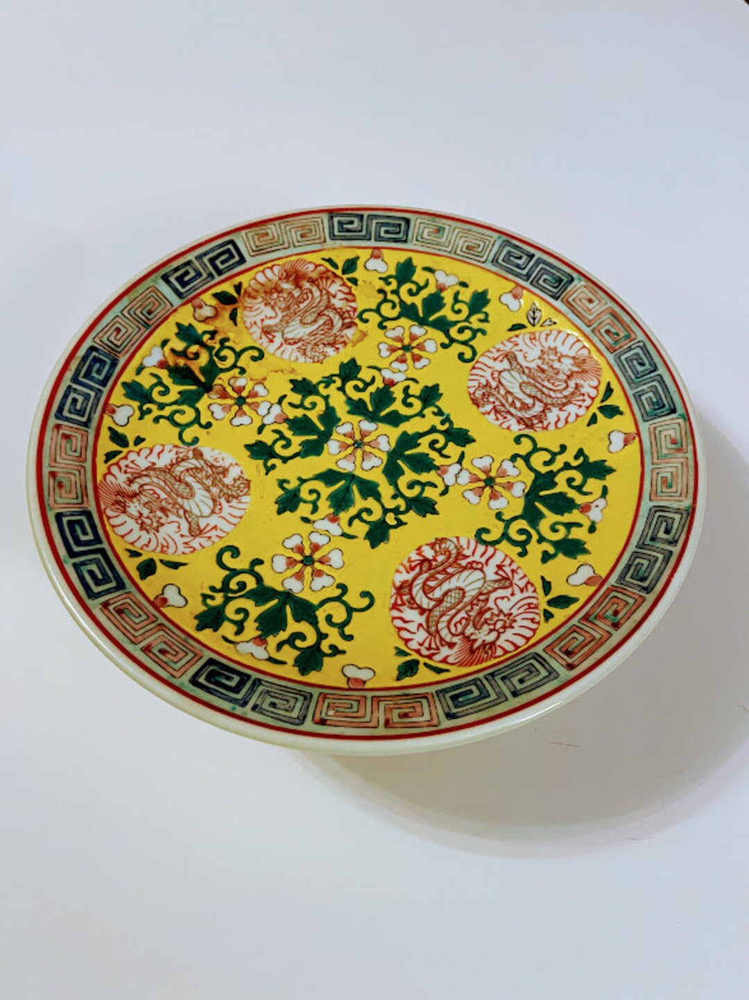 Chinese Traditional Porcelain Raised Serving Plate. Chinese Porcelain ...