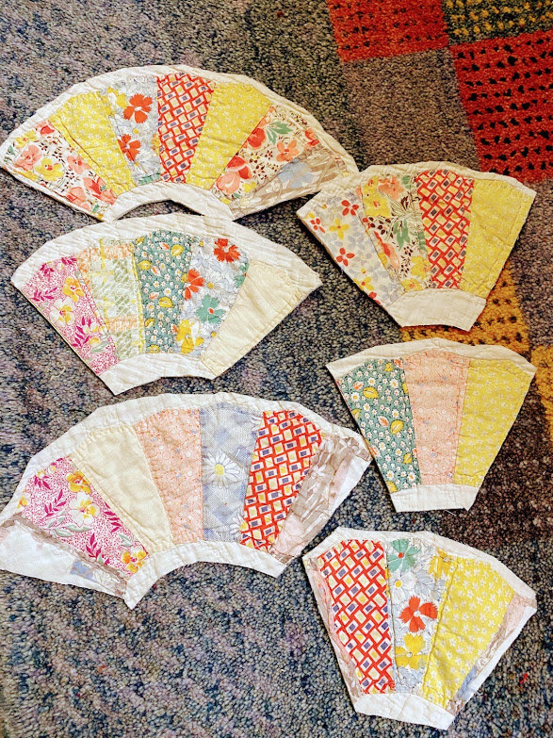 Handmade Vintage Cutter Quilt Piece .cotton Quilt . Slow Stitching ...