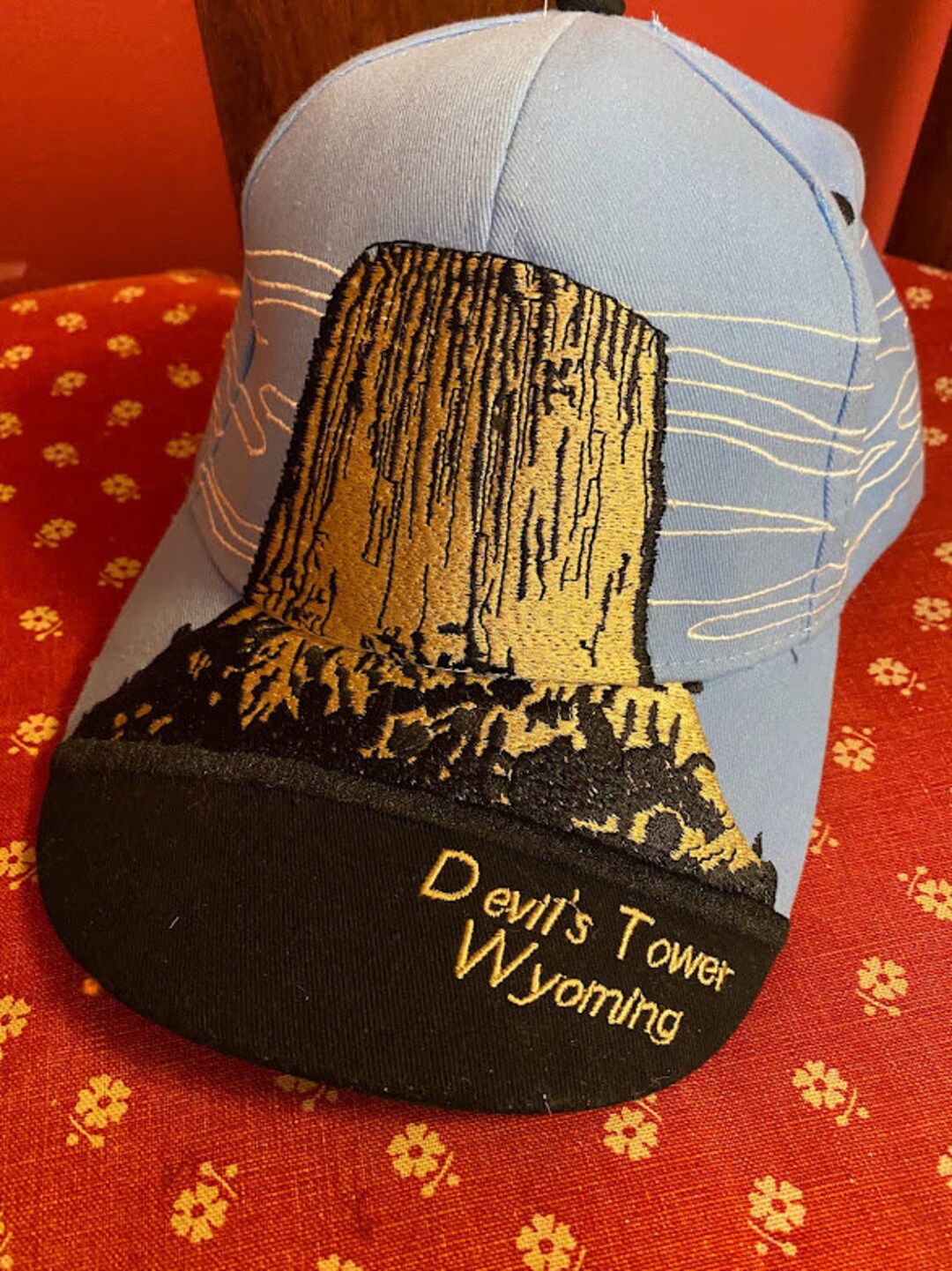 Devil's Tower Wyoming Hat.wyoming Hat, Custom Wyoming Hat, Embroidery ...