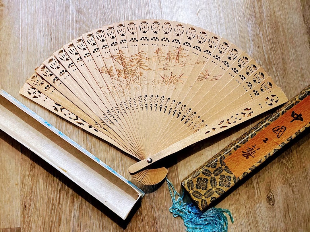 Vintage Folding Hand Fan. Chinese Fan. Asian Fan. Vintage Fan. Fan ...