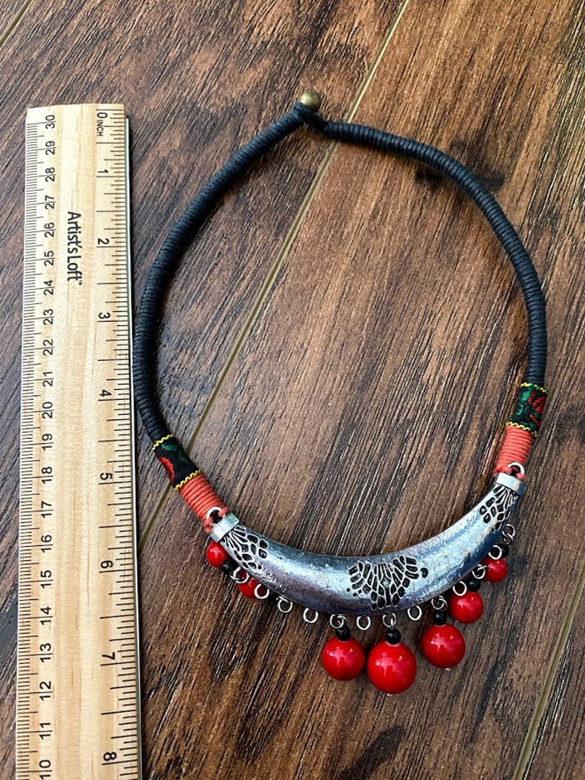 Ethnic Cultural Jewelry. Asian Native Jewelry. Asian Necklace. Fiber ...