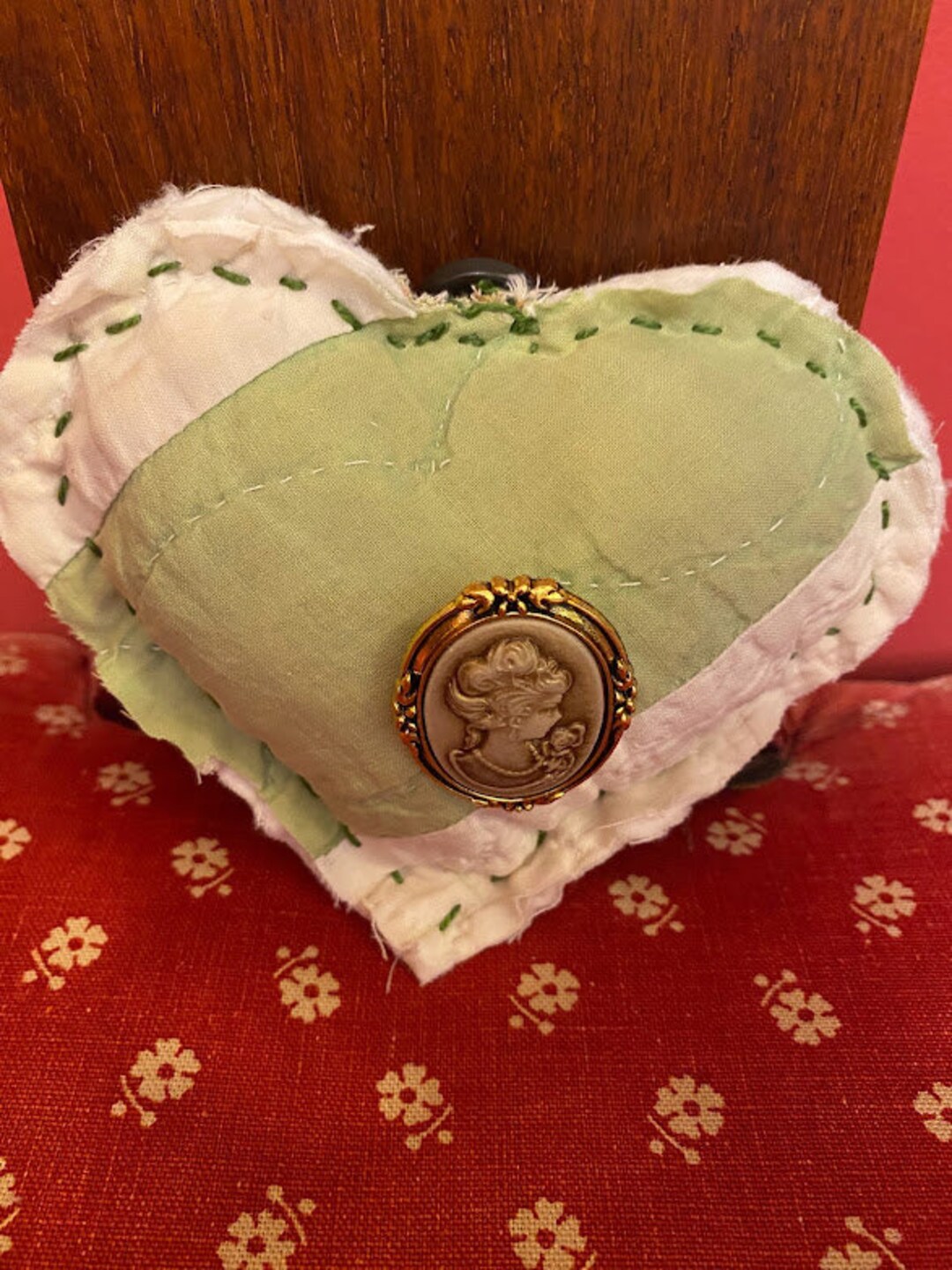 Vintage Quilted Valentine's Gift. Lovely Heart With Elegant Vintage ...