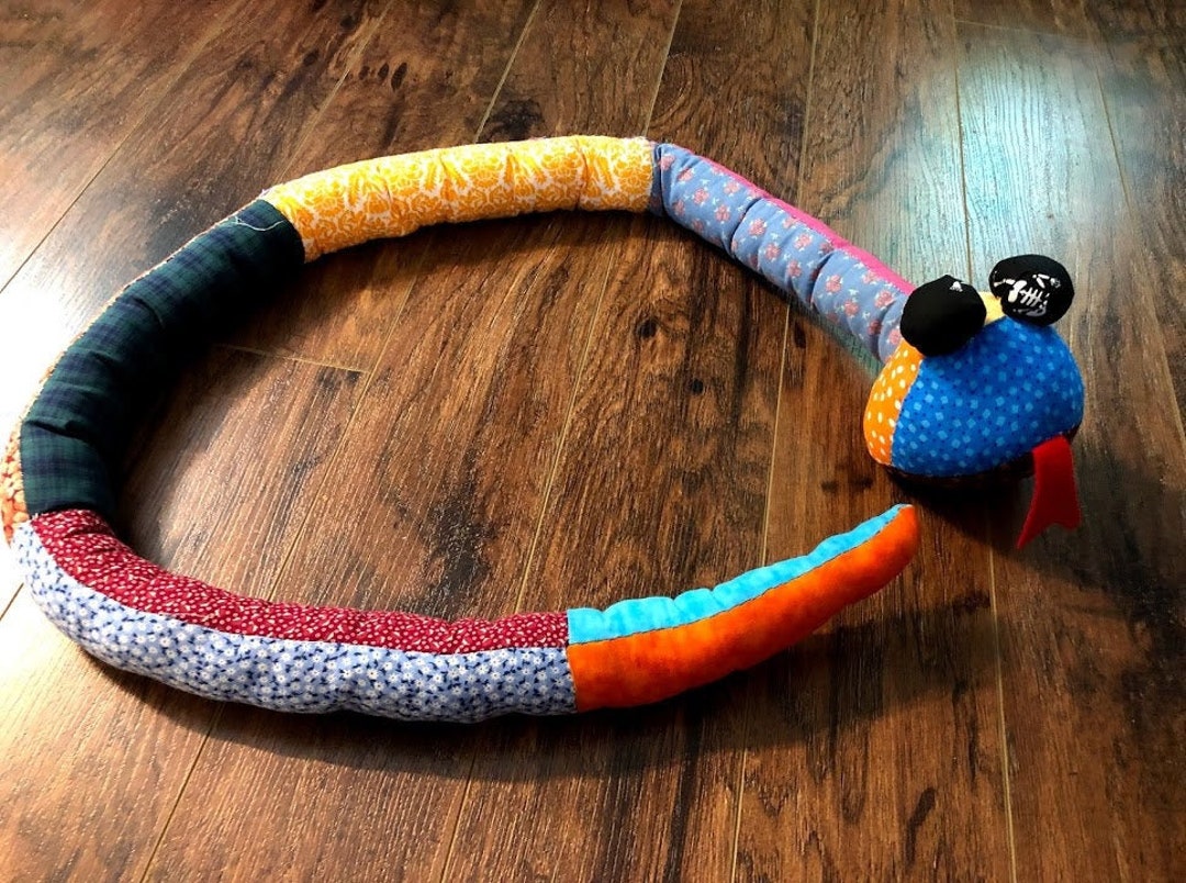 Colorful Fabric Snake Stuffed Animal Handmade by Me, With 100% Cotton ...