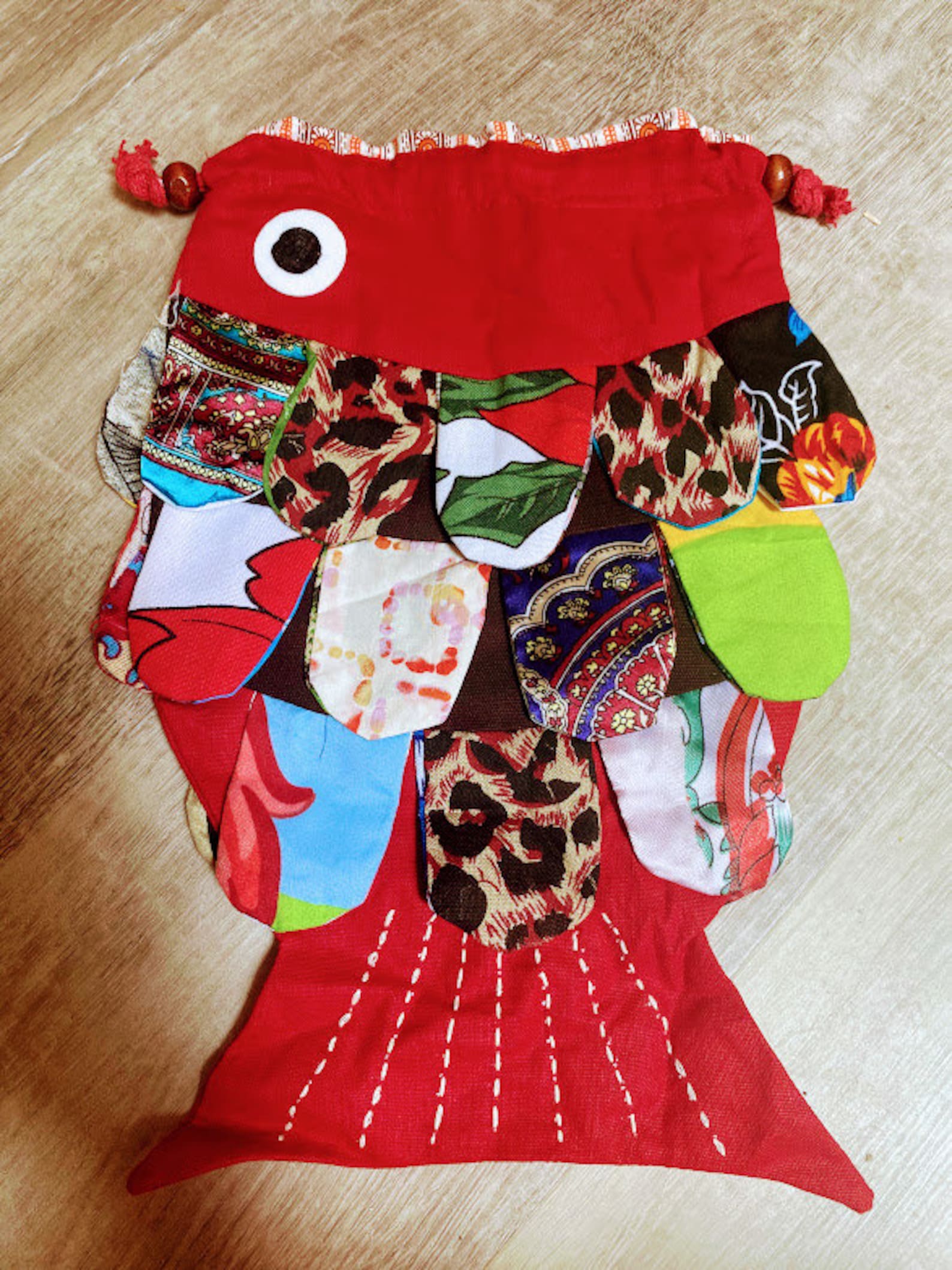 Big Fish-shaped Handbag Purse With Colorful Folk Art Designs. Fish Bag ...